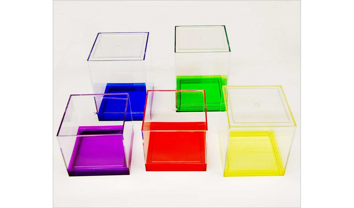 Plastic Box - Canister Series Boxes with Colored Bases : TAP Plastics