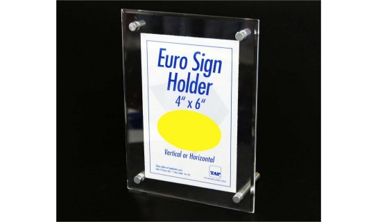 Euro Sign Holder Frames | Free-Standing Acrylic Display with Standoffs ...