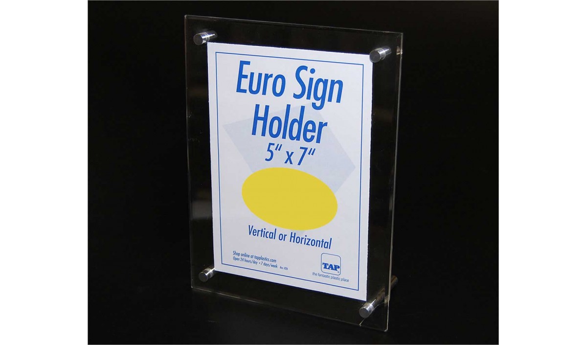 Euro Sign Holder Frames | Free-Standing Acrylic Display with Standoffs ...