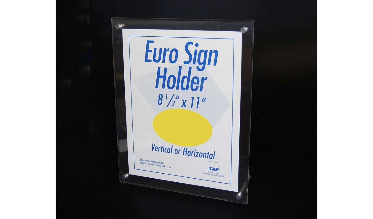 Euro Sign Holder Frames | Free-Standing Acrylic Display with Standoffs ...