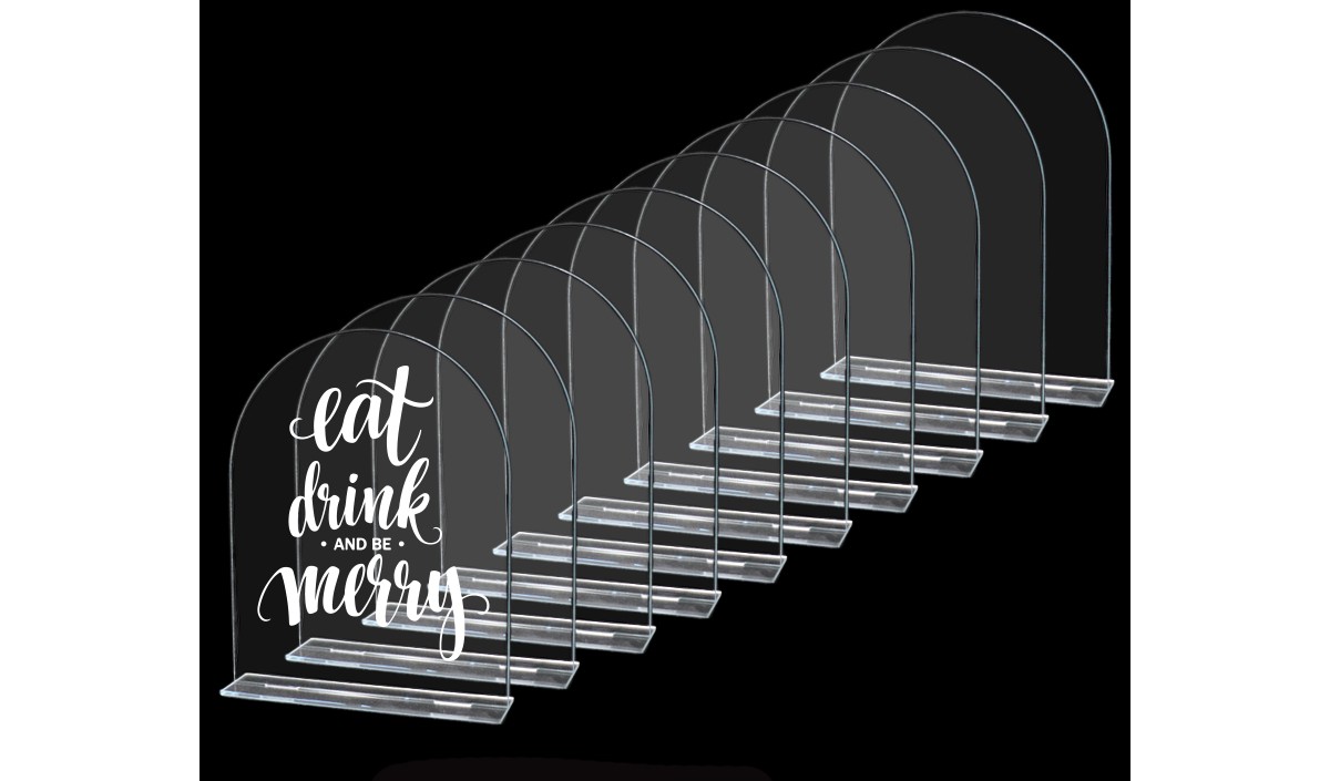 Acrylic Arch Table Top Sign Blanks with Base 8x12 10pack : TAP Plastics